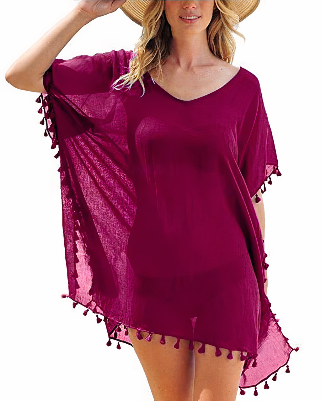 Tunique de plage femme en mousseline de soie • Miss Kimono