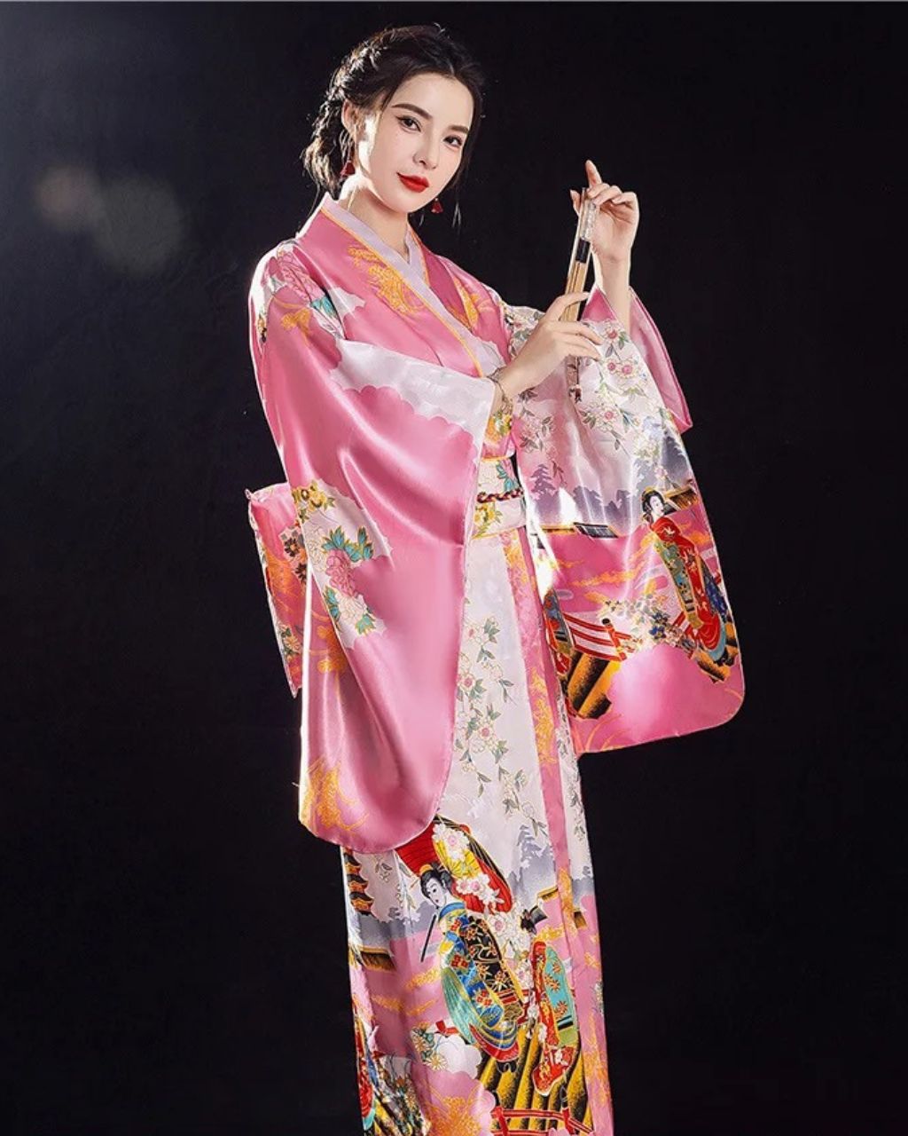 Kimono traditionnel japonais rose • Miss Kimono